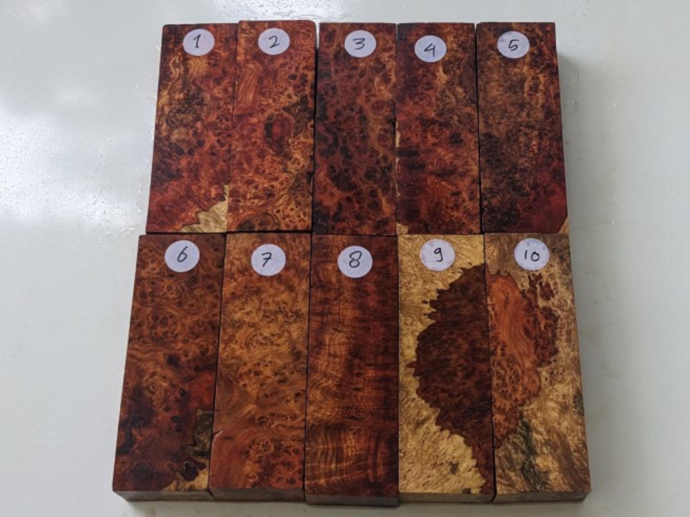 Red Amboyna Burl Wood Block Premium Narra Wood Blank Exotic Padauk Burl ...