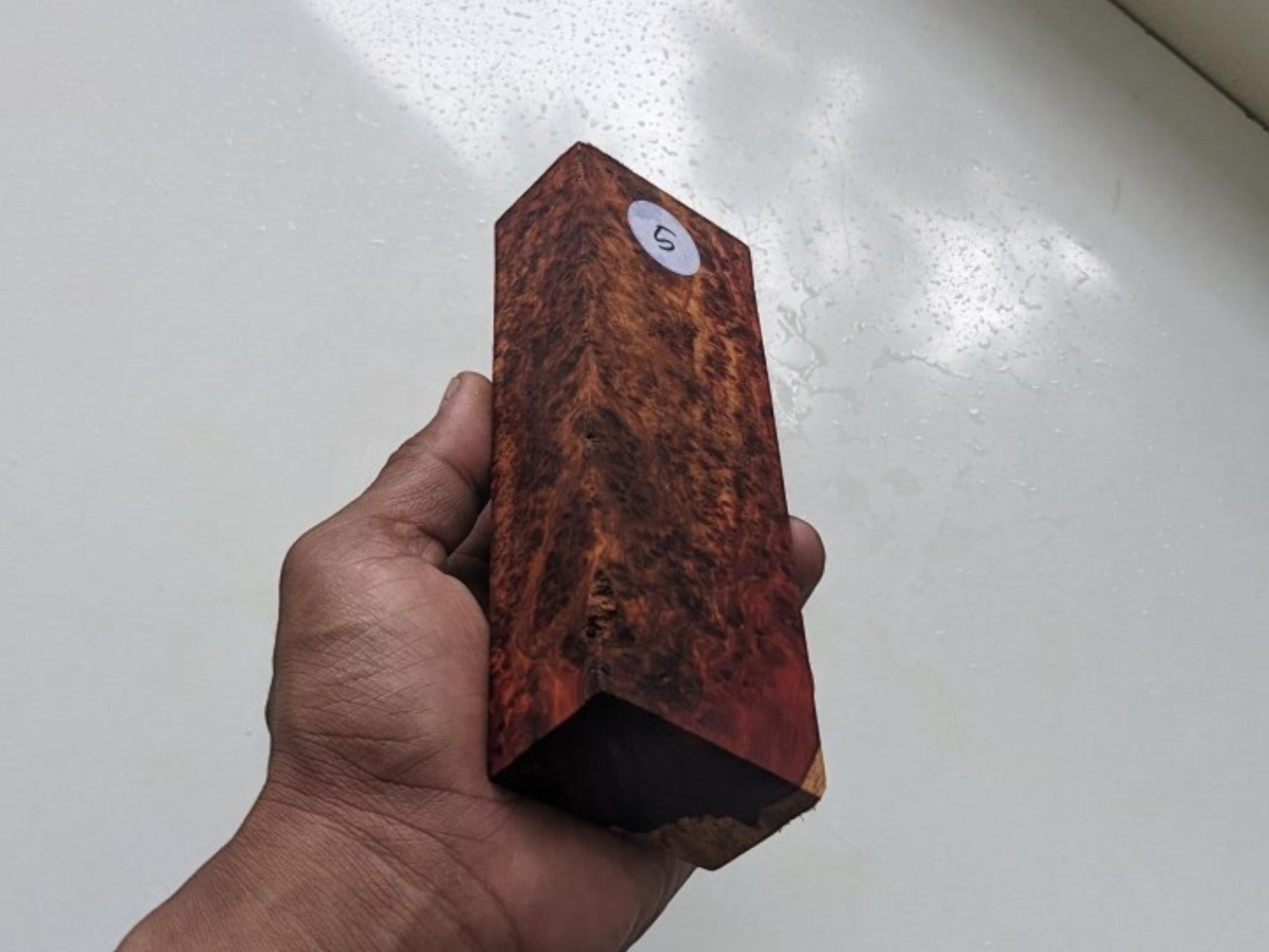 Red Amboyna Burl Wood Block Premium Narra Wood Blank Exotic Padauk Burl ...