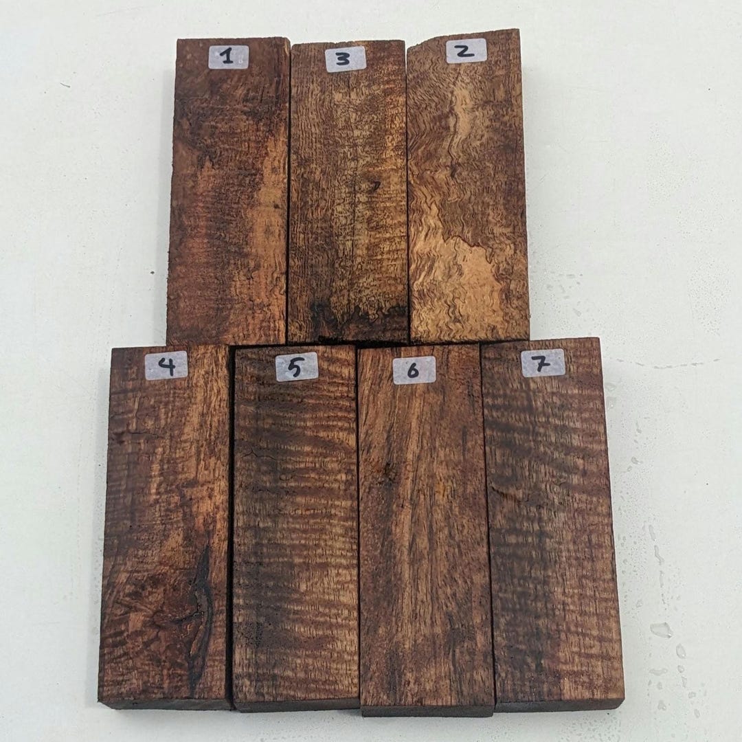 Spalted Curly Mango Wood Block: Raw DIY Knife Handle Blank - Etsy
