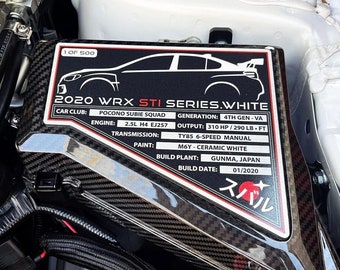 Subaru WRX STI Custom Aluminum Engine Bay Dress up Plaque Car - Etsy