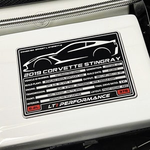 C7 Corvette Custom Aluminum Engine Bay Dress up Plaque Car Show 2014 ...