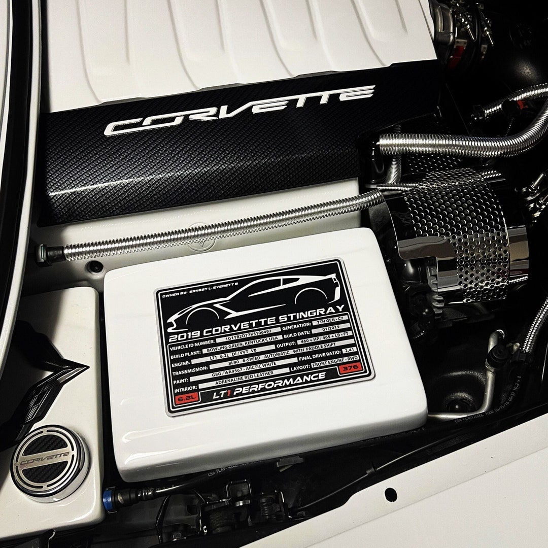 C7 Corvette Custom Aluminum Engine Bay Dress up Plaque Car Show 2014 ...