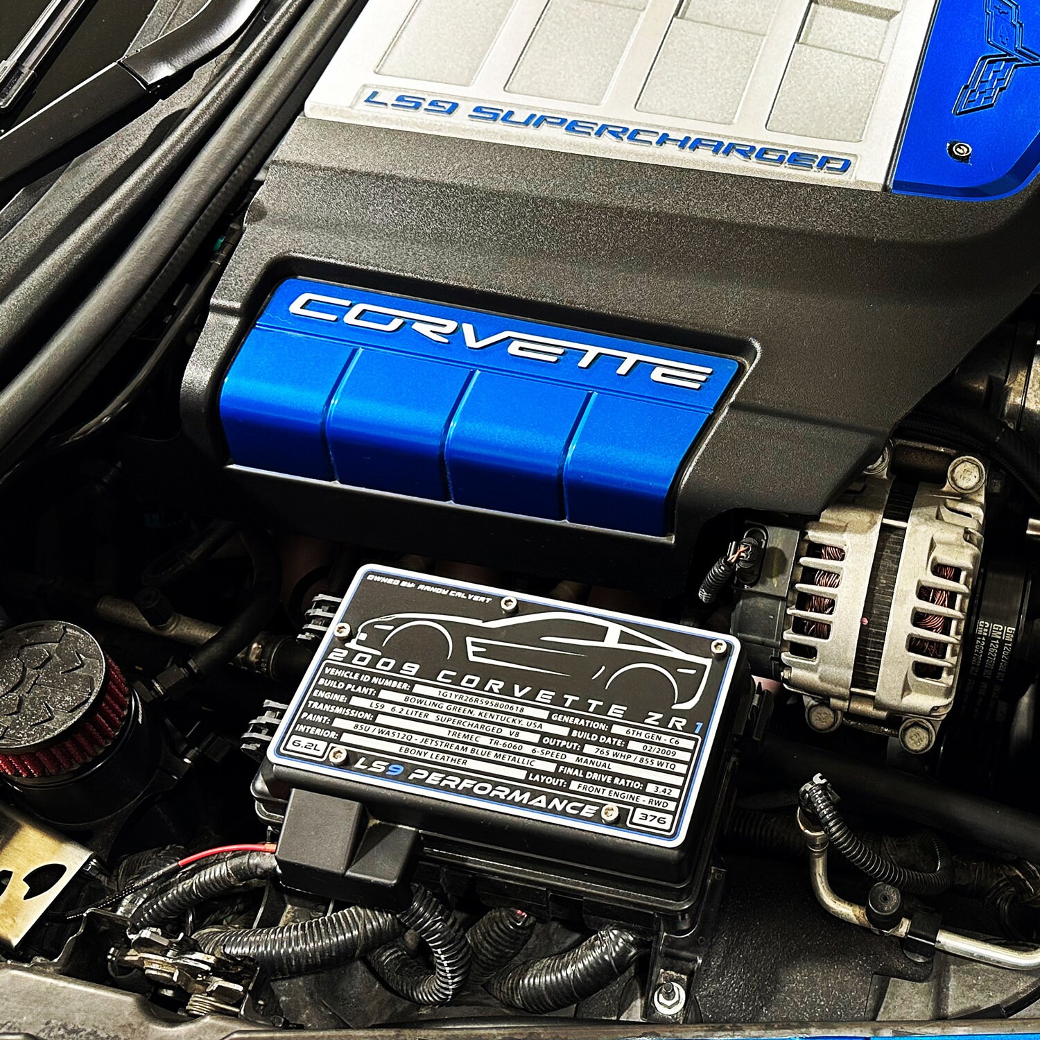 C6 Corvette Custom Aluminum Engine Bay Dress up Plaque Car Show 2005 ...