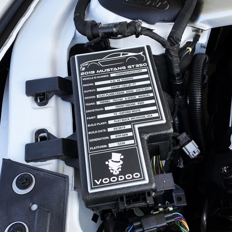 Ford Mustang S550 Custom Aluminum Engine Bay Dress up Plaque Car Show ...