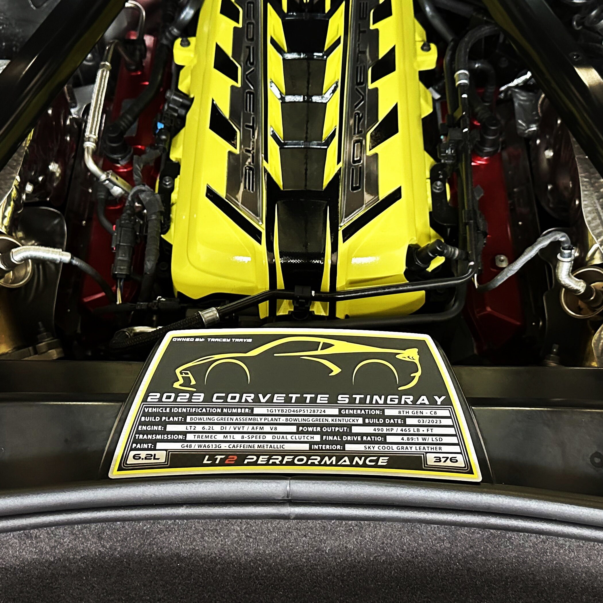 C8 Corvette Custom Aluminum Engine Bay Dress up Plaque Car Show 2020 ...