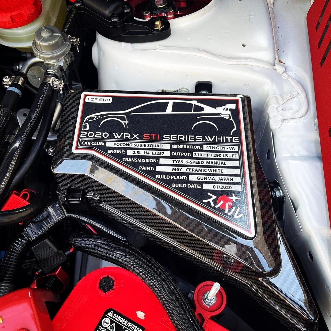 Subaru WRX STI Custom Aluminum Engine Bay Dress up Plaque Car Show 2015 ...