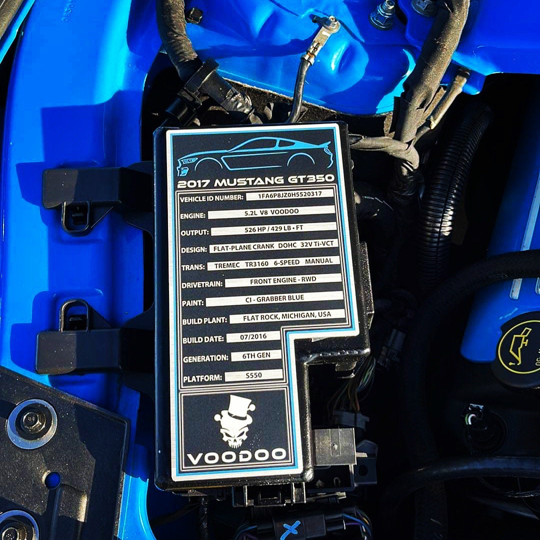 Ford Mustang S550 Custom Aluminum Engine Bay Dress up Plaque Car Show ...