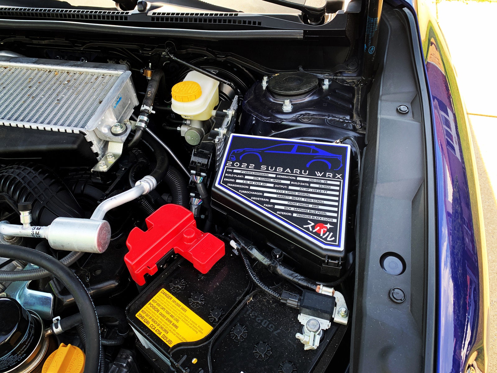 Subaru WRX Custom Aluminum Engine Bay Dress up Plaque Car Show VB 2022 ...