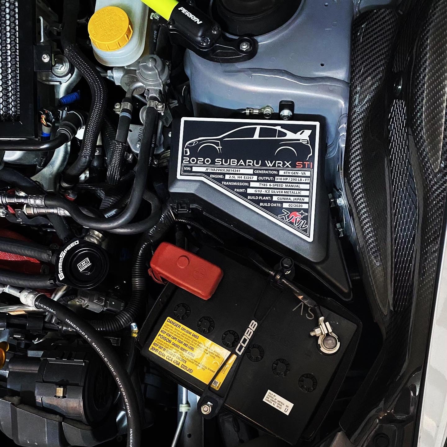 Subaru WRX STI Custom Aluminum Engine Bay Dress up Plaque Car Show 2015 ...