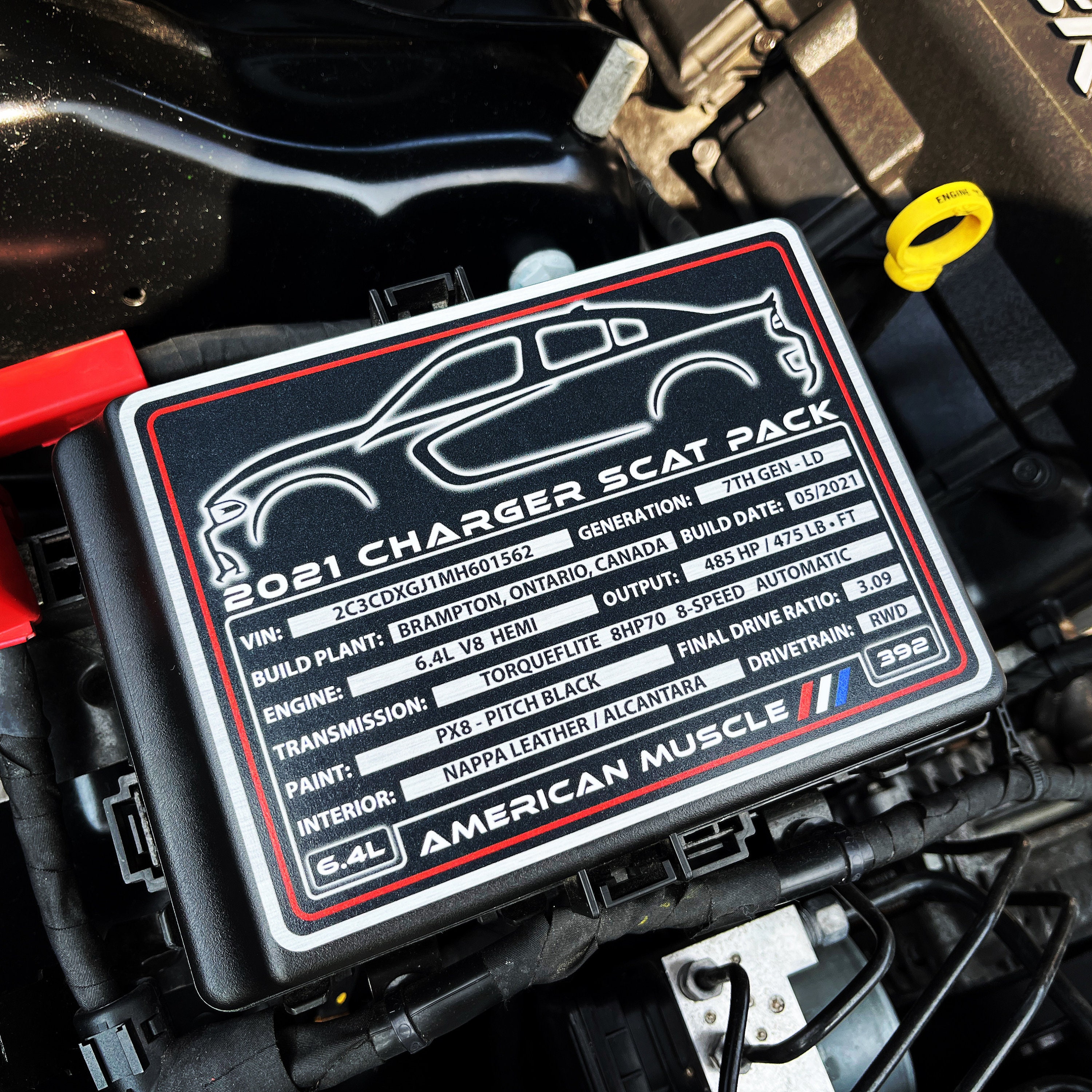 Dodge Charger Custom Aluminum Engine Bay Dress up Plaque Car Show 2008 ...