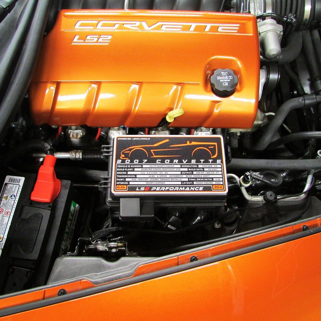 C6 Corvette Custom Aluminum Engine Bay Dress up Plaque Car Show 2005 ...