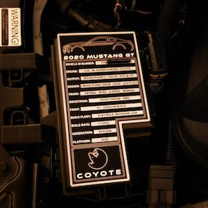 Ford Mustang S550 Custom Aluminum Engine Bay Dress up Plaque Car Show ...