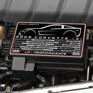 C6 Corvette Custom Aluminum Engine Bay Dress up Plaque Car Show 2005 ...