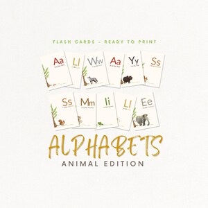 Buy Printable Alphabet Flash Cards Animal Alphabet ABC Poster ...