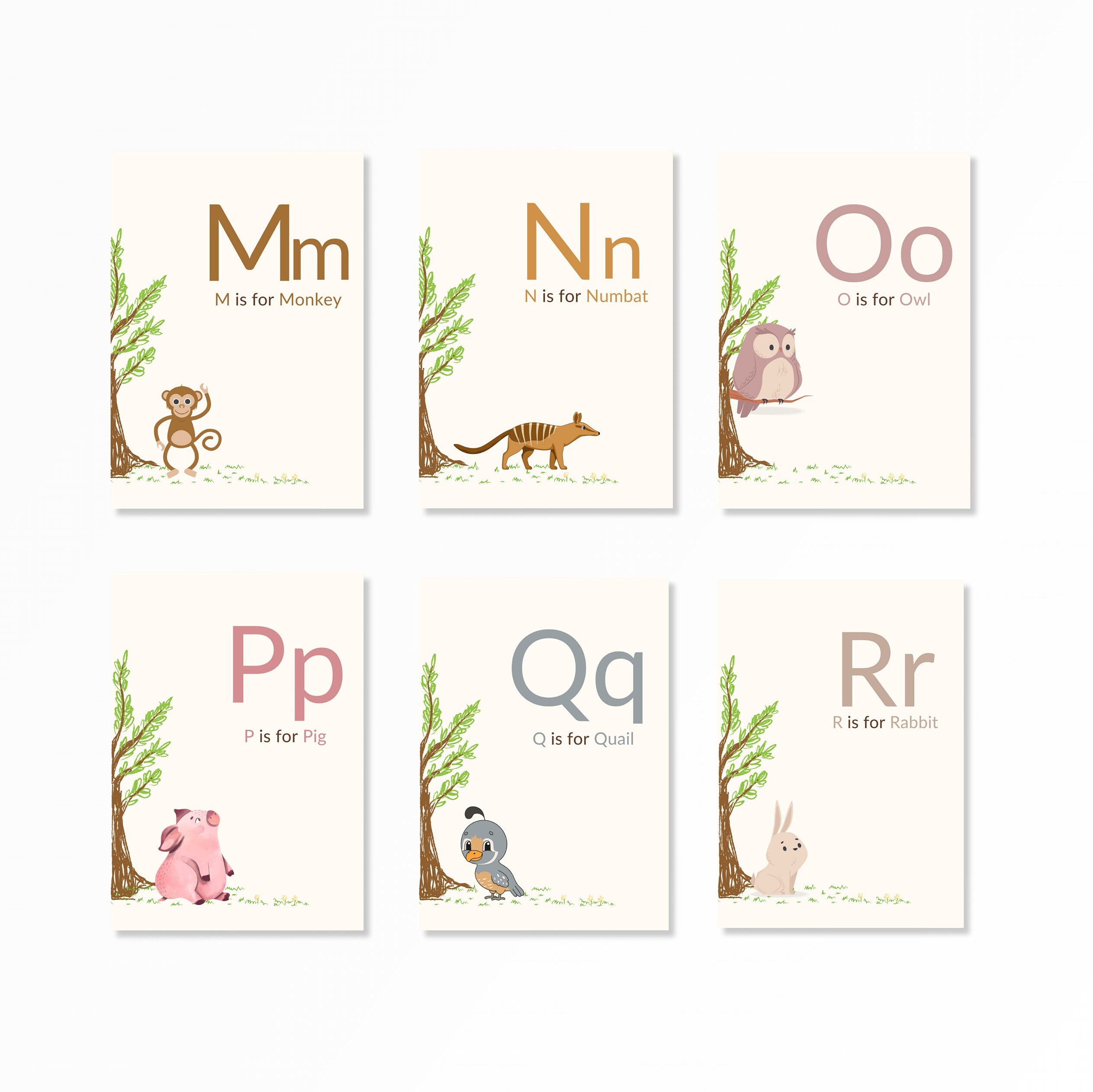 Buy Printable Alphabet Flash Cards Animal Alphabet ABC Poster ...