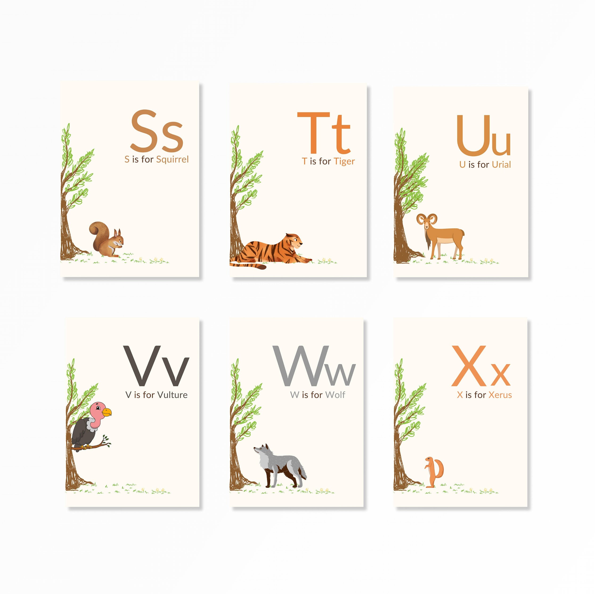 Buy Printable Alphabet Flash Cards Animal Alphabet ABC Poster ...
