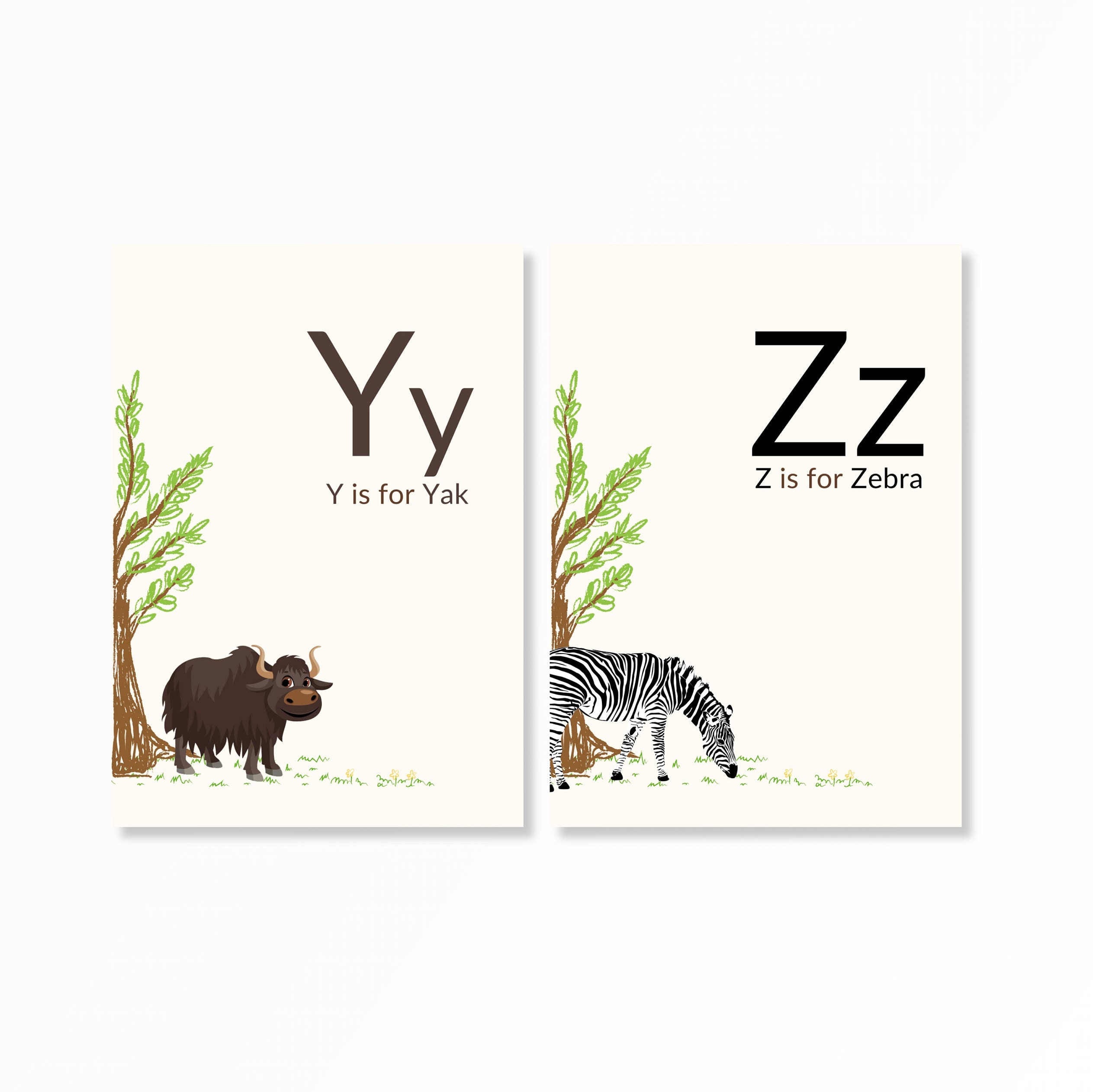 Buy Printable Alphabet Flash Cards Animal Alphabet ABC Poster ...