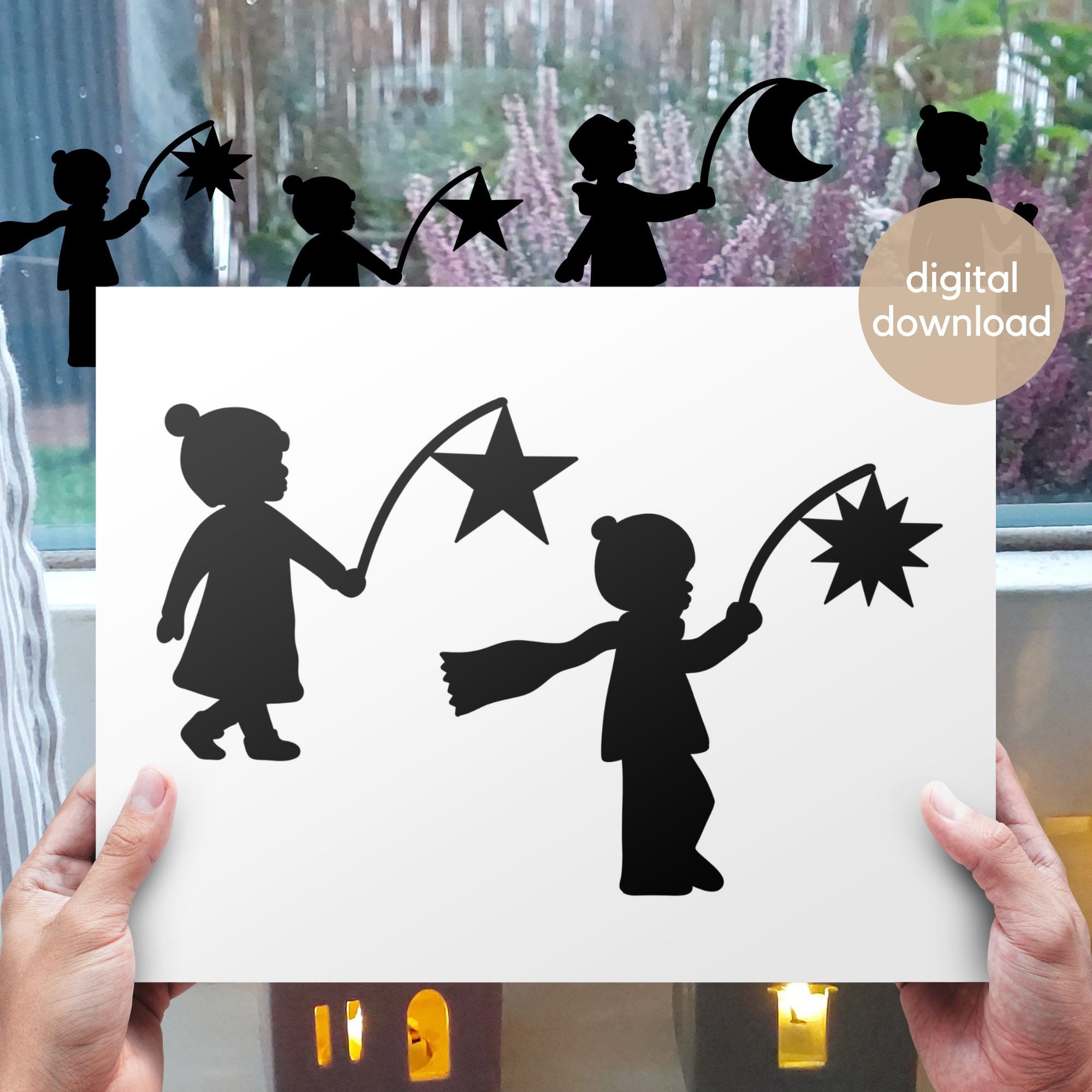 Laternenkinder Vorlage Fenster Laternen Sankt Martin Laternen Umzug ...