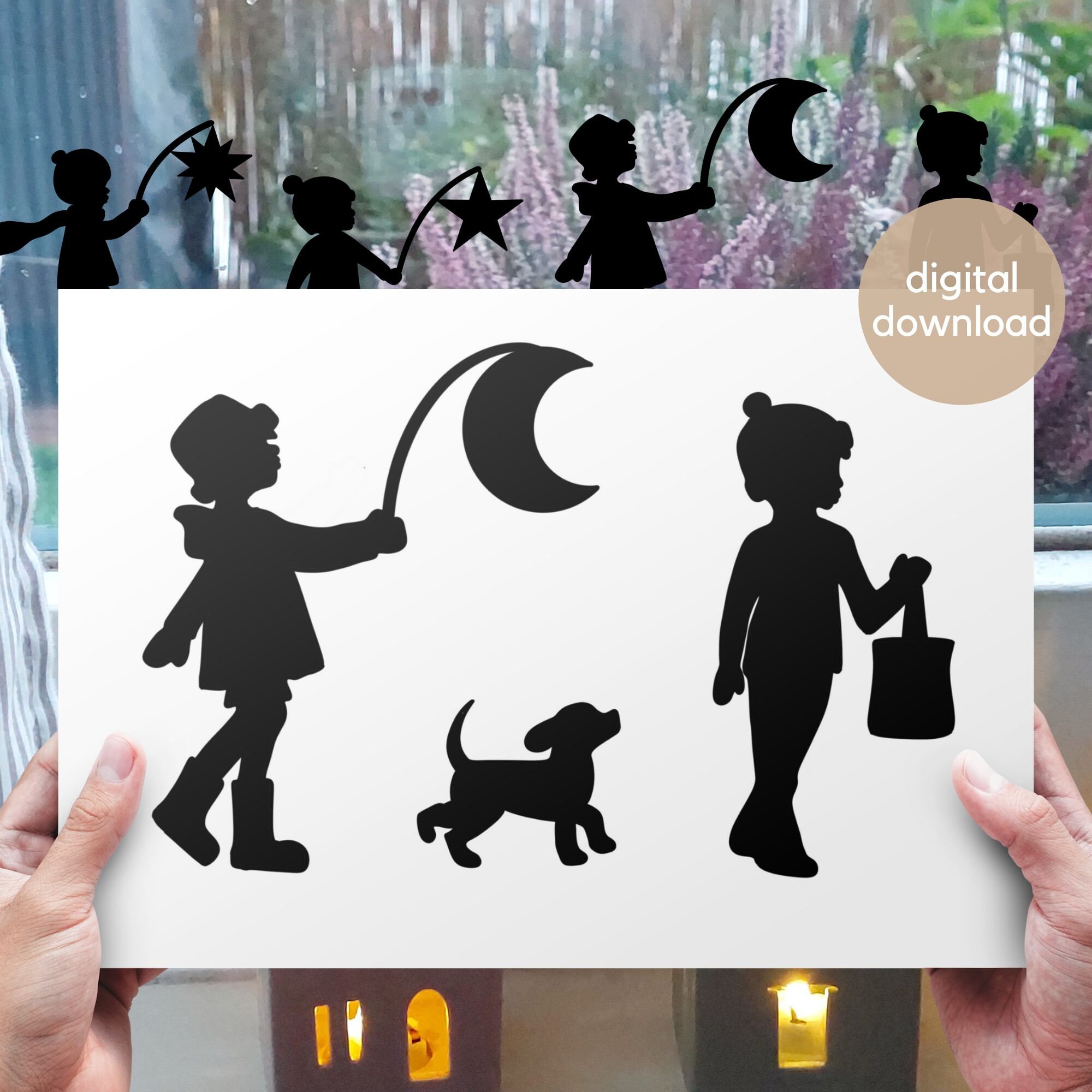 Laternenkinder Vorlage Fenster Laternen Sankt Martin Laternen Umzug ...