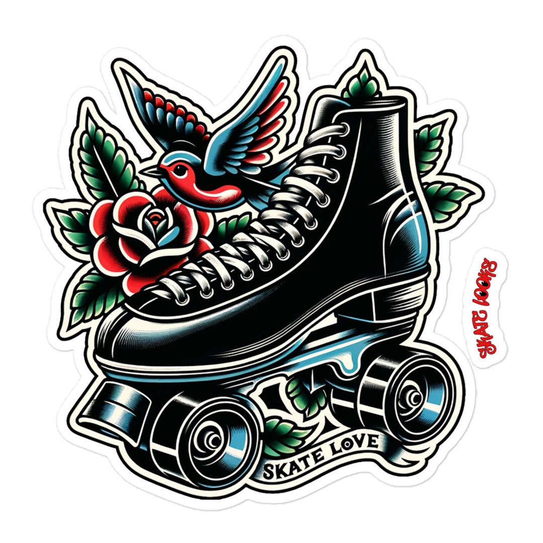 Bubble-free Roller Skate Stickers With Original Vintage Style Skate Art ...