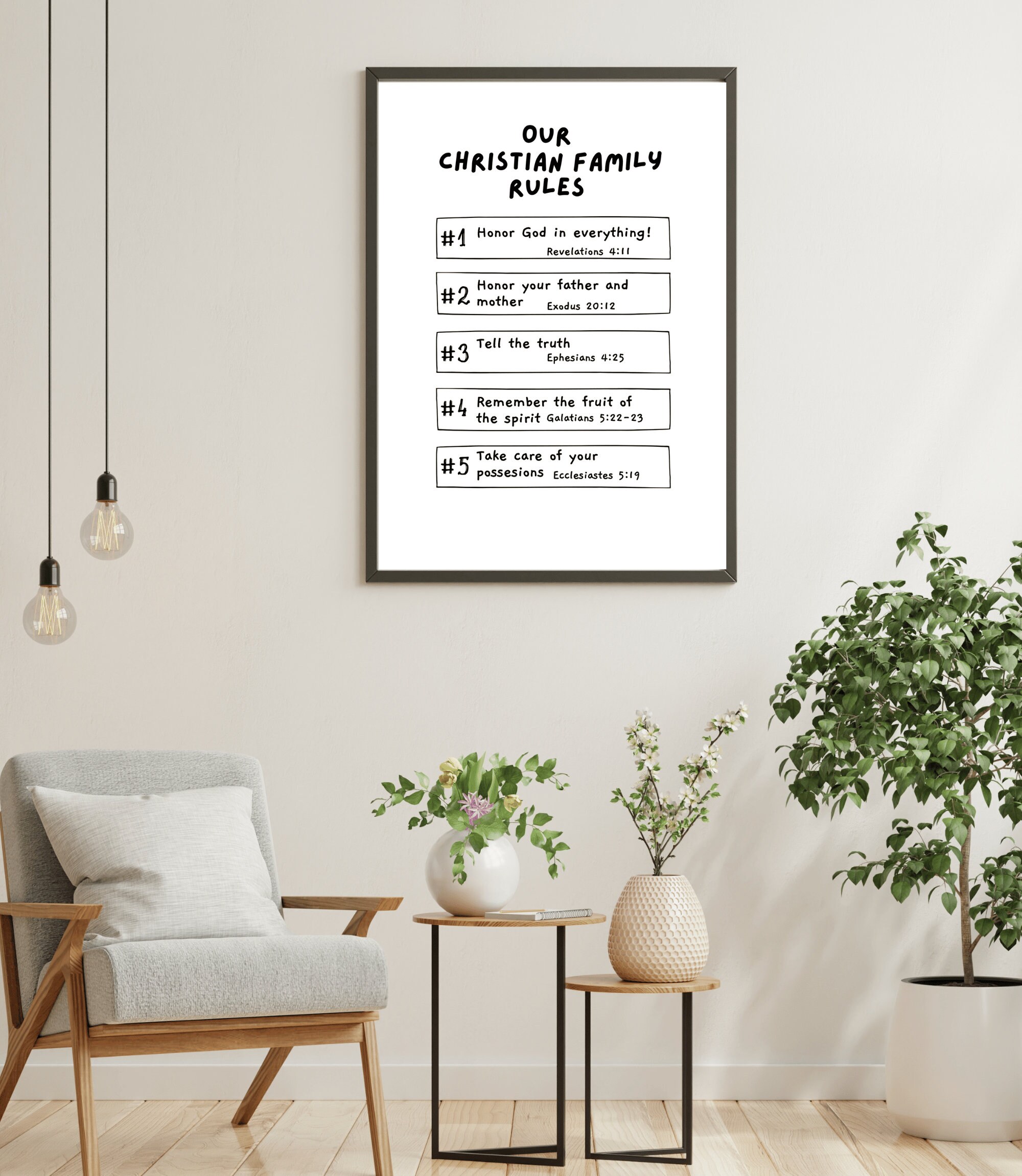 Christian Family Rules Poster, Family Mission Statement, Family Values ...