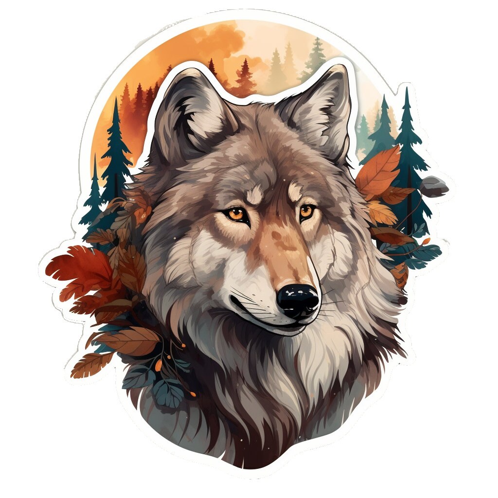 Wolf Sticker Pack 6 Unique Wolf Decals for Water Bottles, Laptops, and ...