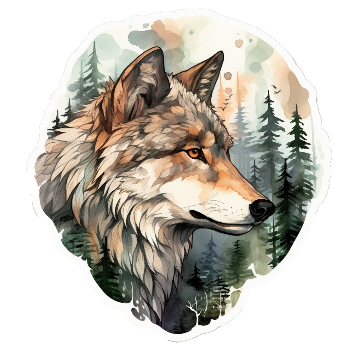 Wolf Sticker Pack 6 Unique Wolf Decals for Water Bottles, Laptops, and ...