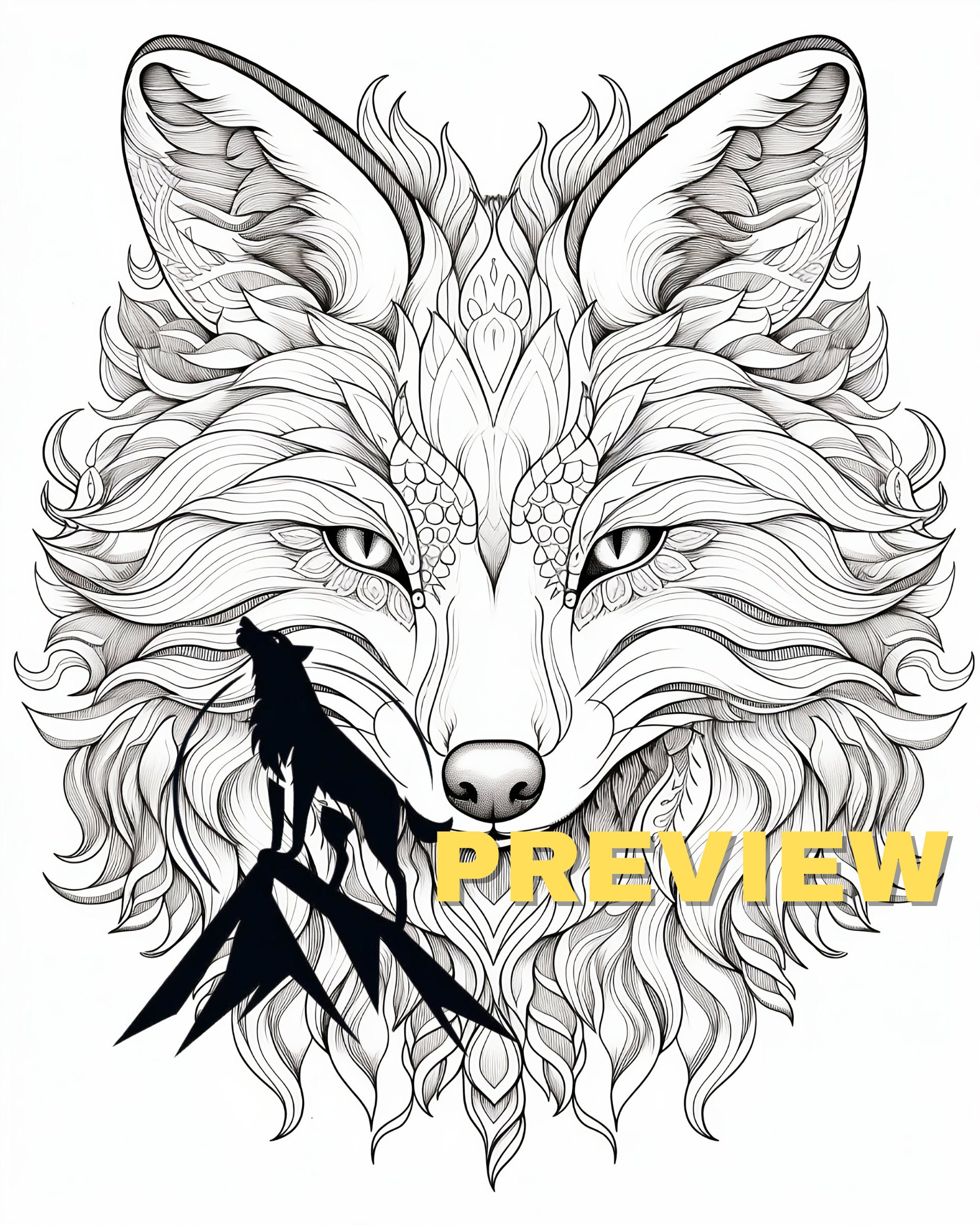 Fox Head Coloring Page