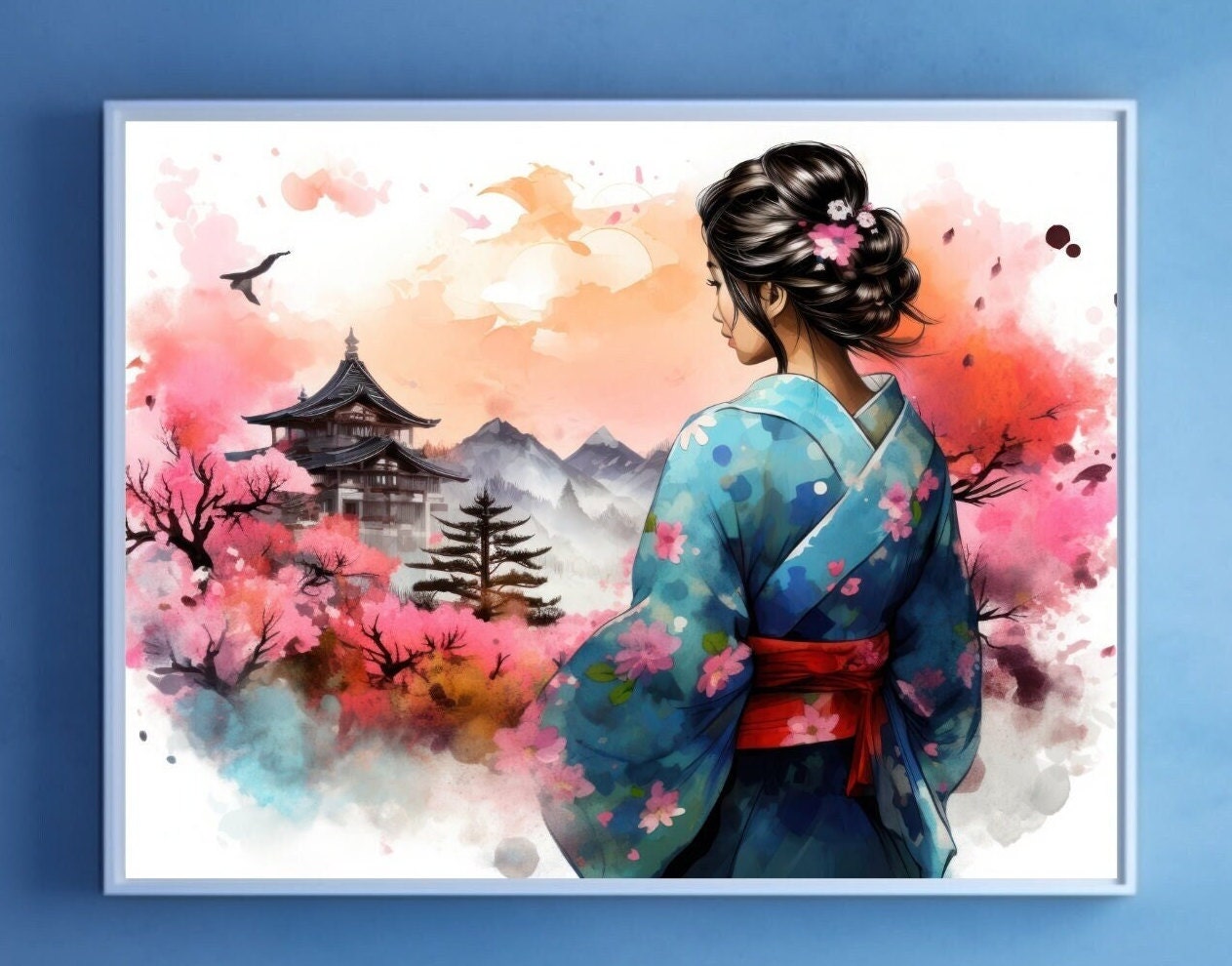 Geisha Watercolor Painting