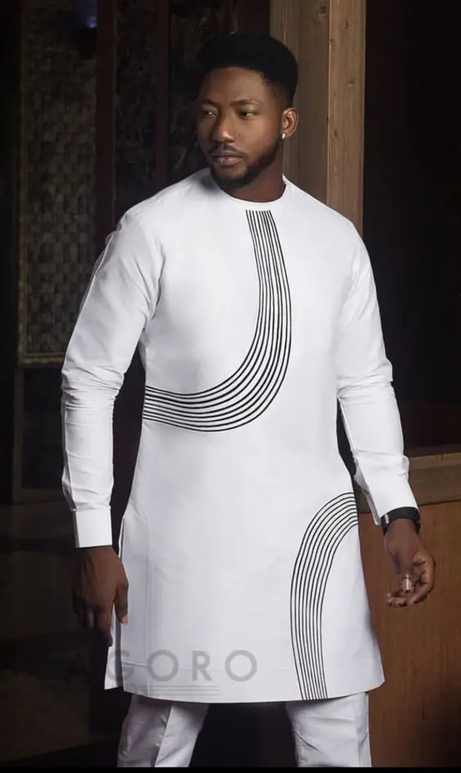 White African Men's Outfit, Shirt Matching Pants, Wedding Guest ...