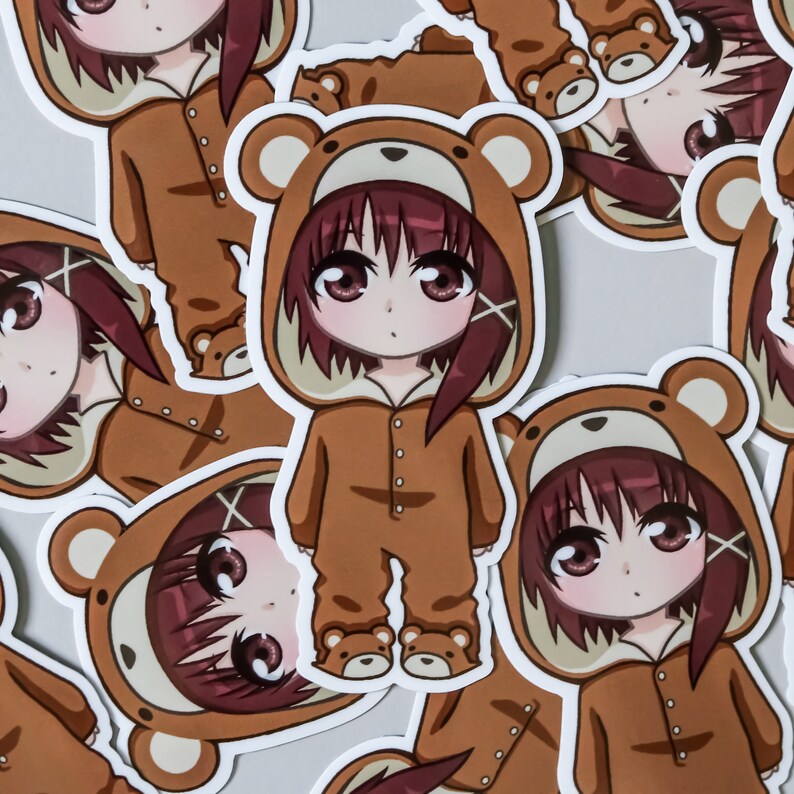 Serial Experiments Lain Gloomy Bear Kigurumi Vinyl Stickers - Etsy