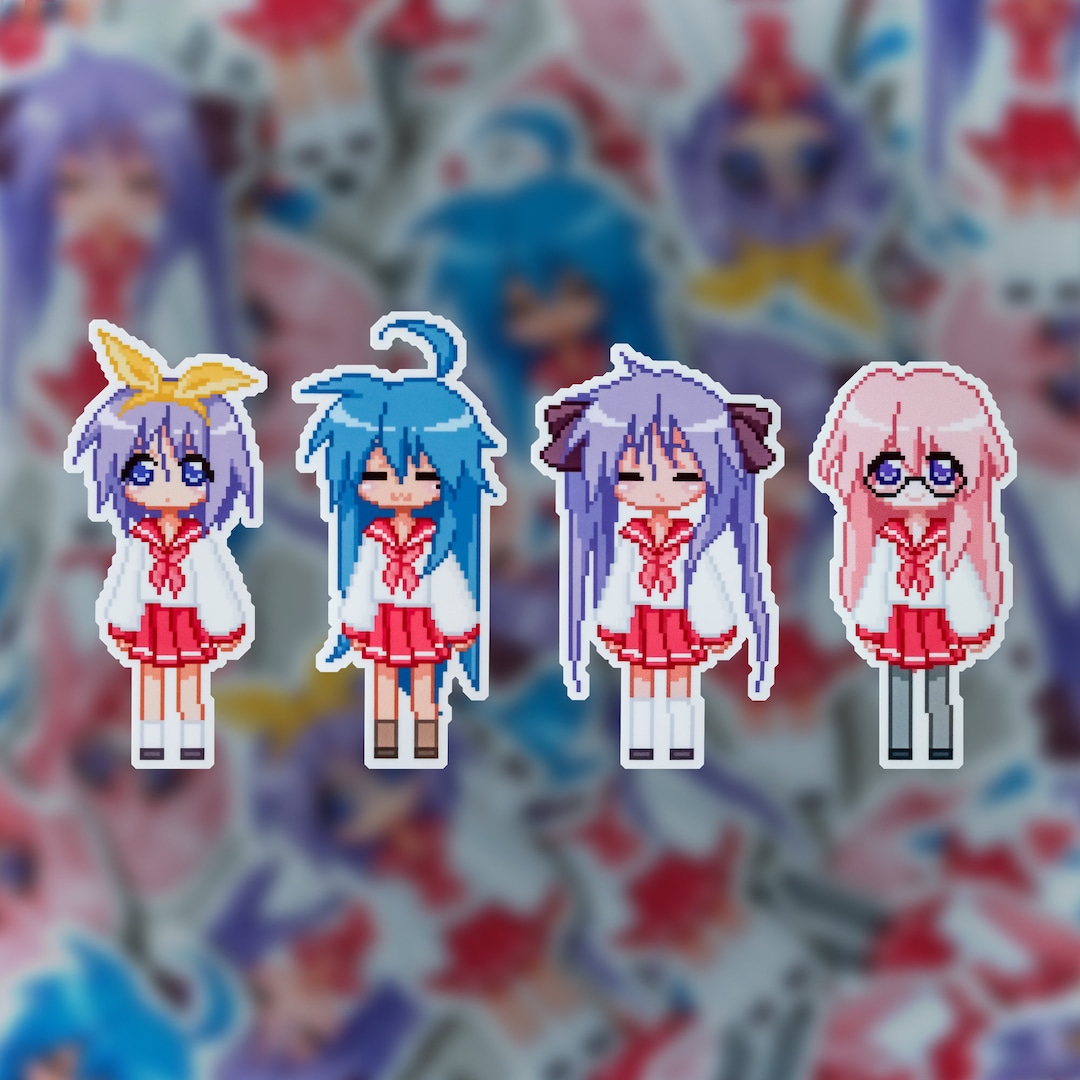 Lucky Star Pixel Style Vinyl Stickers - Etsy