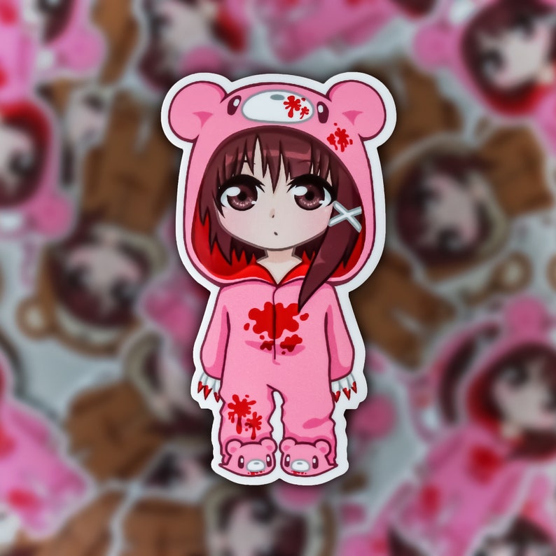 Serial Experiments Lain Gloomy Bear Kigurumi Vinyl Stickers - Etsy