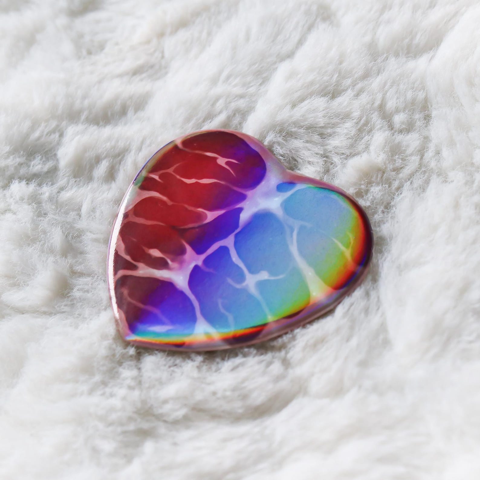 Holographic MEAT Heart Shaped Pins / Badges / Buttons - Etsy