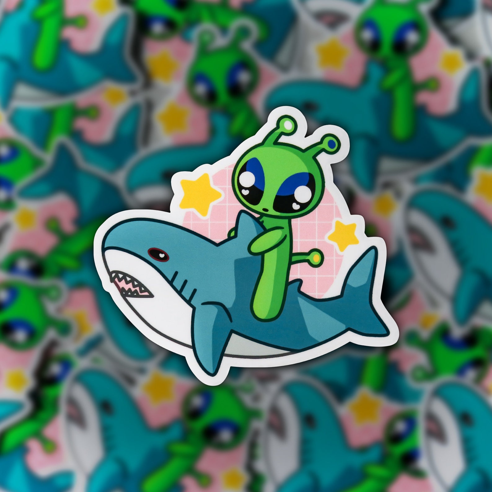 Ikea Alien & Shark Vinyl Sticker - Etsy