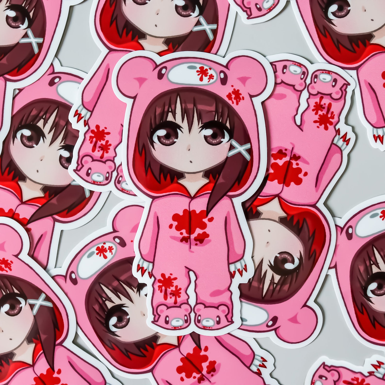 Serial Experiments Lain Gloomy Bear Kigurumi Vinyl Stickers - Etsy