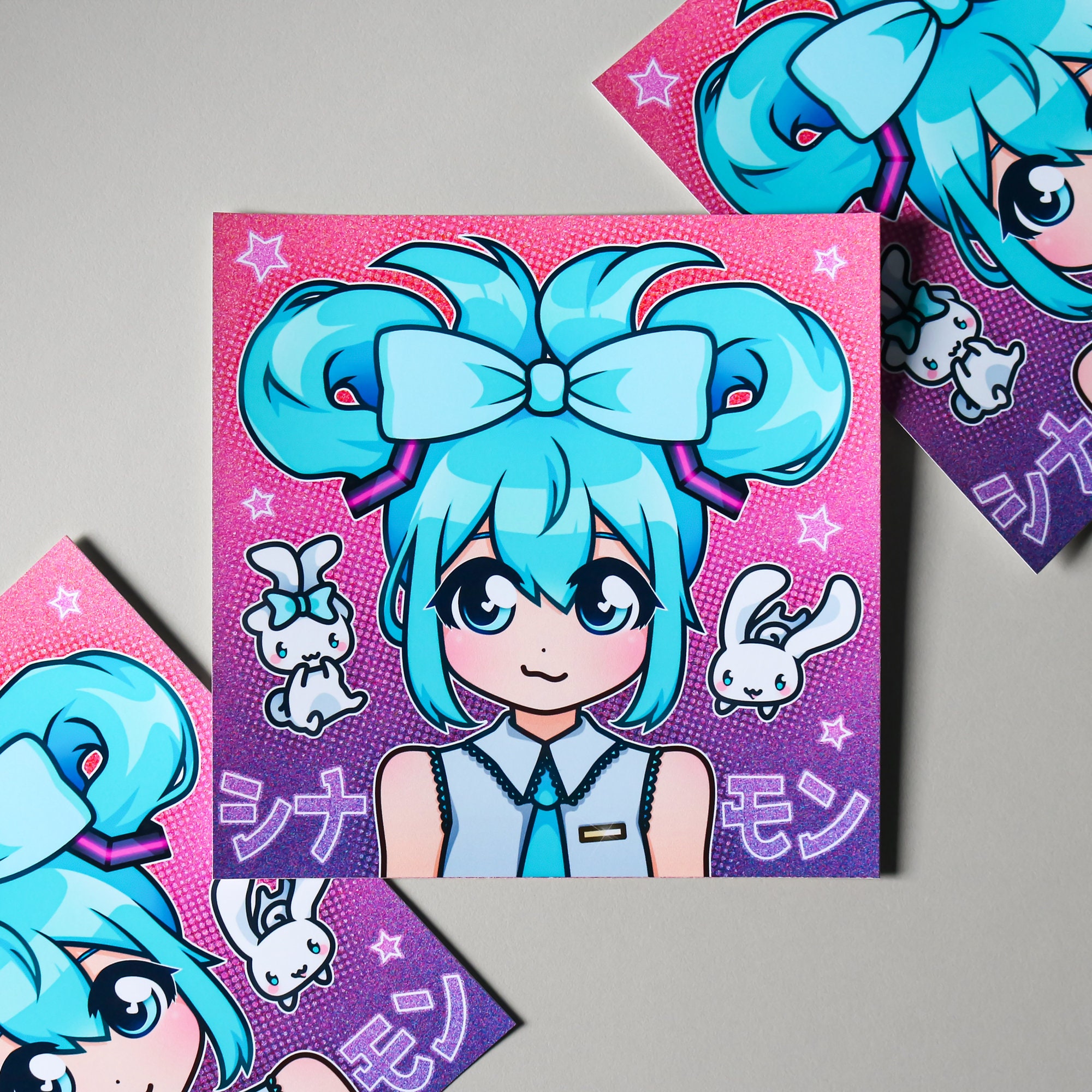 Hatsune Miku & Cinnamoroll Square Prints - Etsy