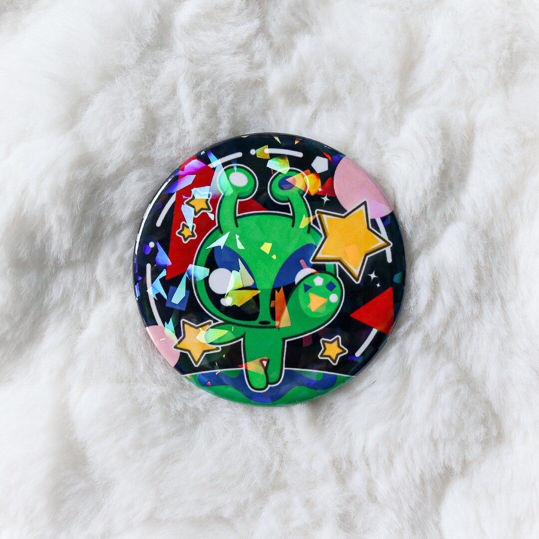 Holographic Alien Star Catcher 58mm Pins / Badges / Buttons - Etsy
