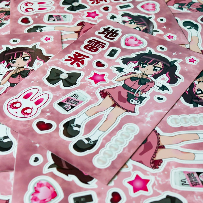 Jirai Kei / Yami Kawaii Harajuku Fashion Anime Vinyl Stickers Sheet - Etsy
