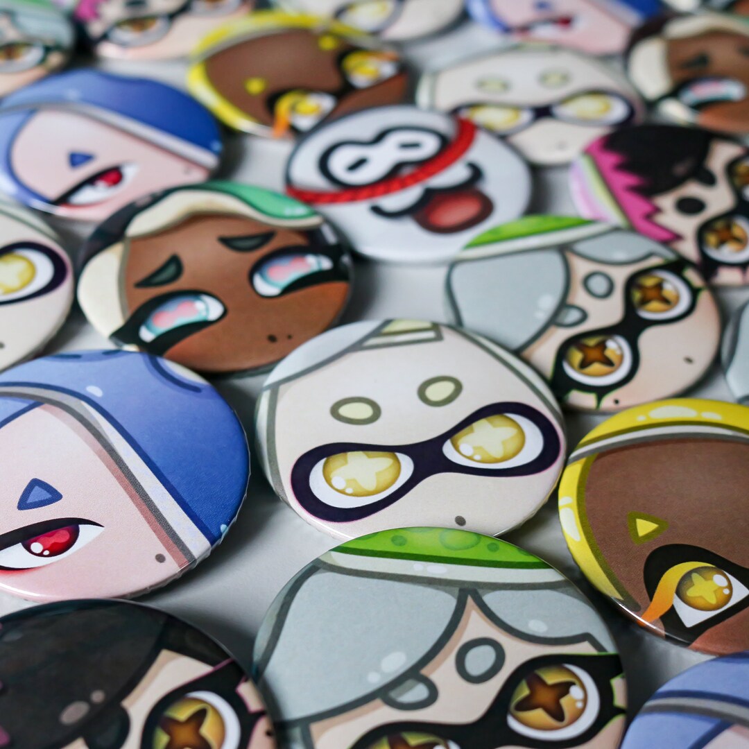 LAST CHANCE Splatoon 45mm Pins / Badges / Buttons - Etsy