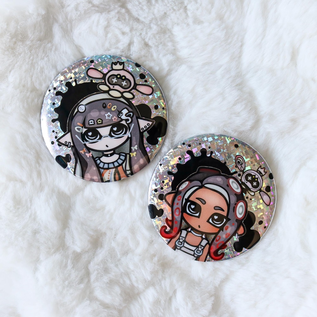 Holographic Splatoon 3 Side Order 58mm Pins / Badges / Buttons - Etsy