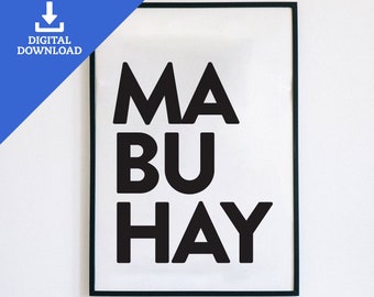 Filipino Coffee Cup Art Print | Mabuhay Wall Decor (digital Download ...