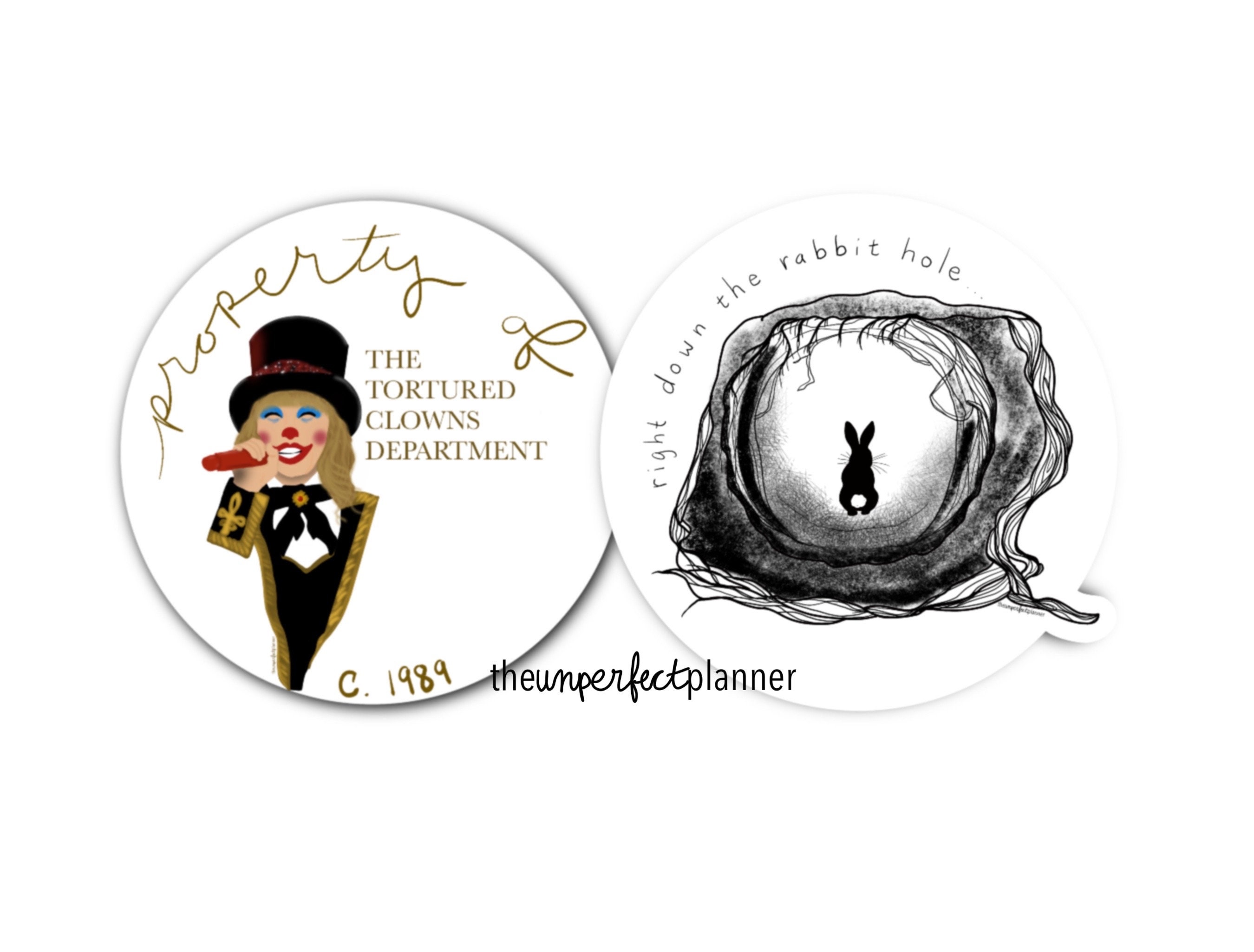 Tortured Clowns/down the Rabbit Hole Taylor Swift Vinyl Stickers ...