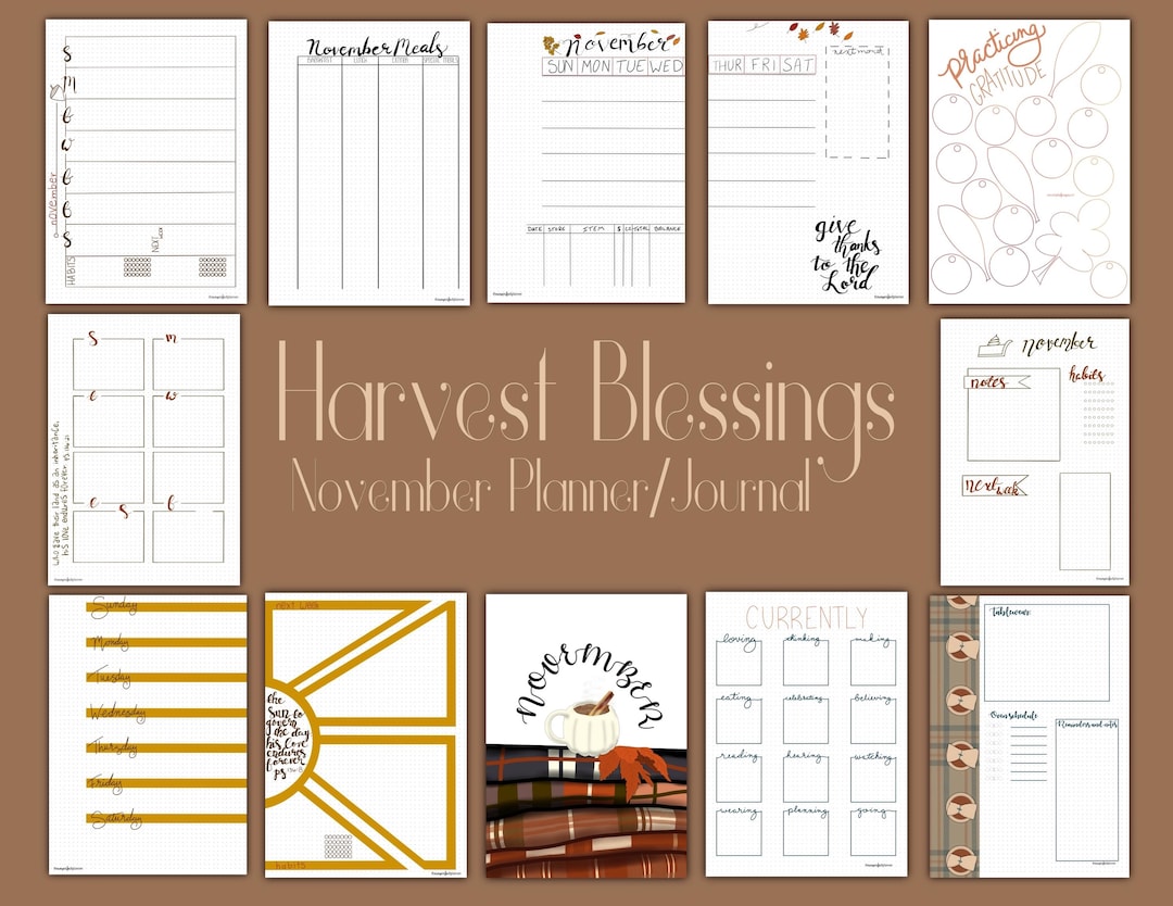 Digital November Bullet Journal | Dot Grid Digital Planner | Christian ...