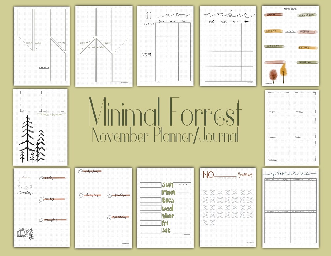 Printable November Bullet Journal | Dot Grid Planner - Etsy