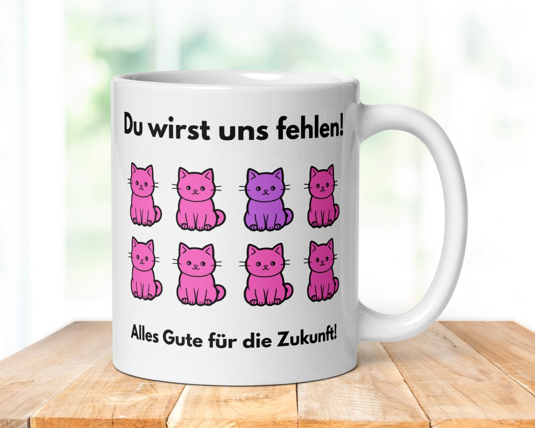 Farewell Gift Colleague Motif team Cats Purple & Pink Job Change ...