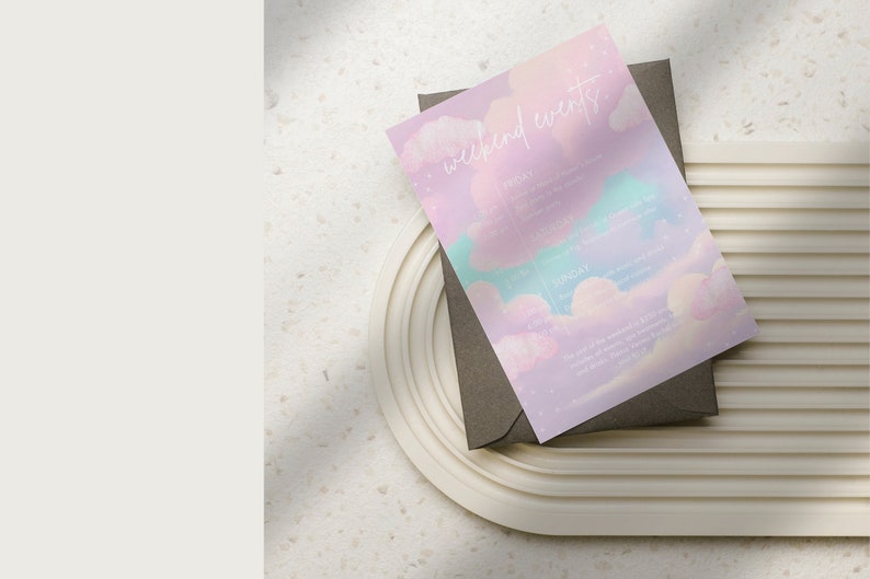 Clouds Bachelorette Invitation & Itinerary L Printable on Cloud Nine ...
