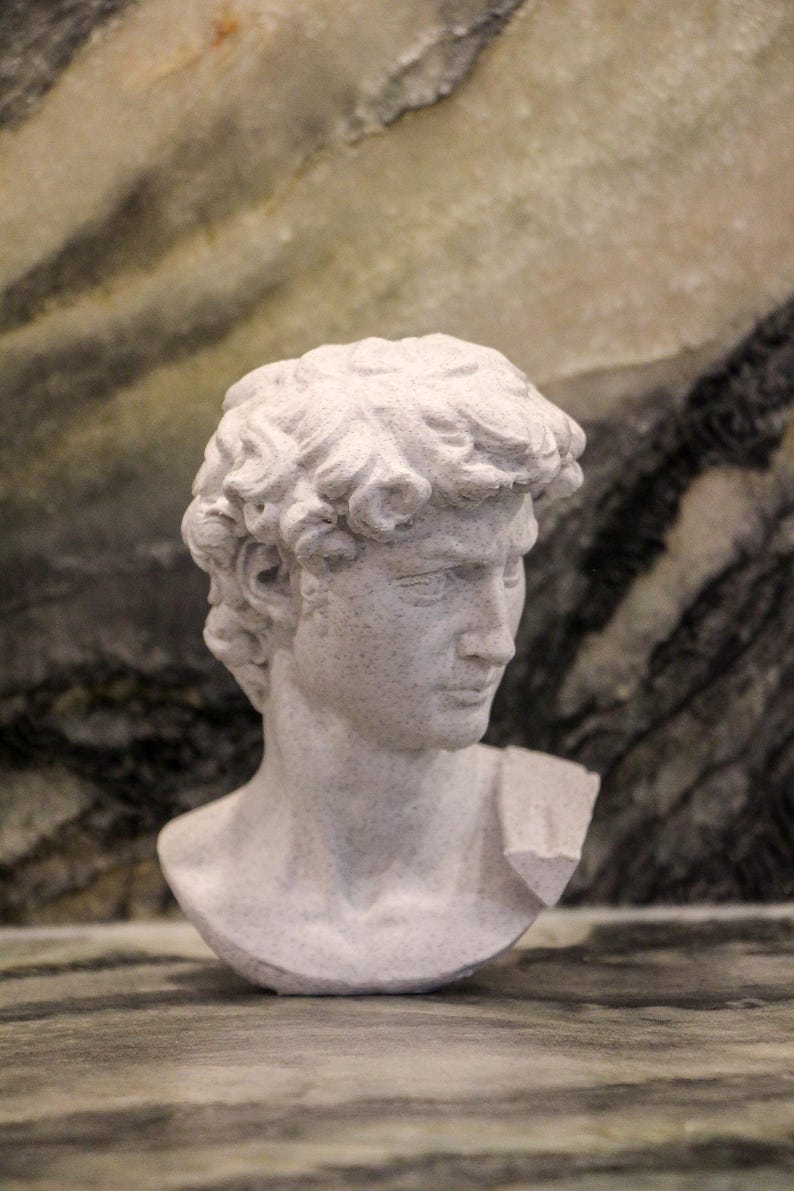 Museum Quality Marble Statue of David Bust - Etsy