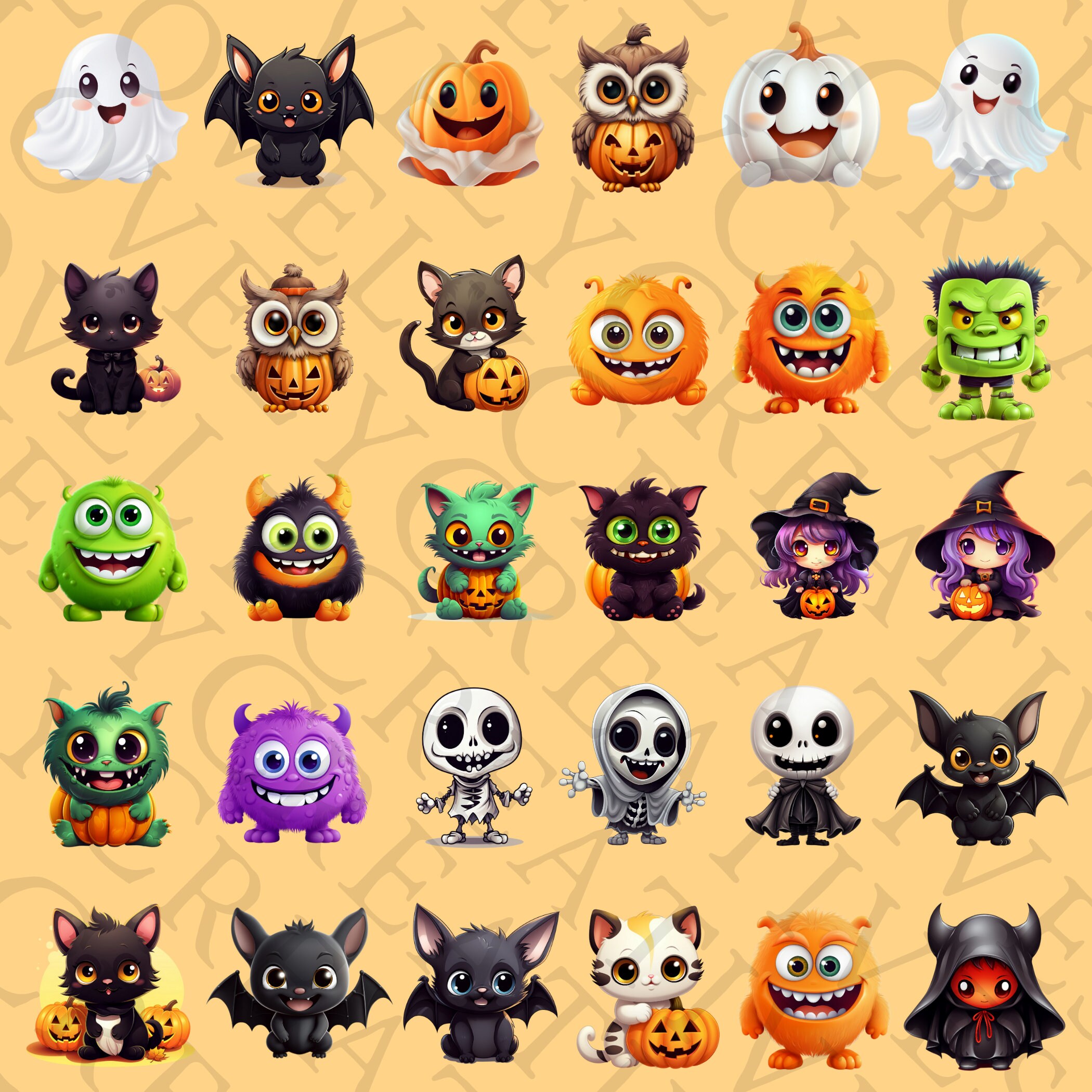 Halloween Characters Clip Art, Friendly Halloween, Cute Halloween ...