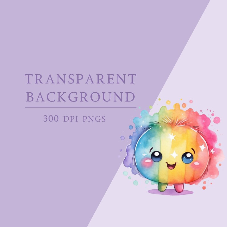 Rainbow Characters Clip Art Watercolor Digital Product - Etsy